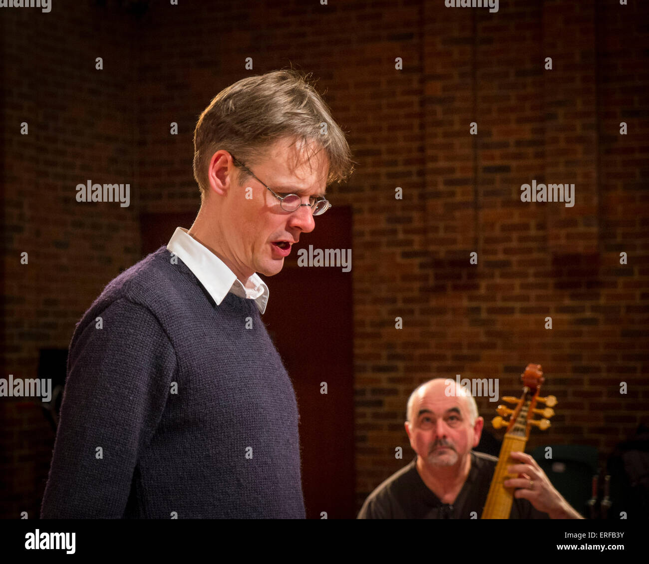 English tenor Ian Bostridge during sound checks for a concert at the ...