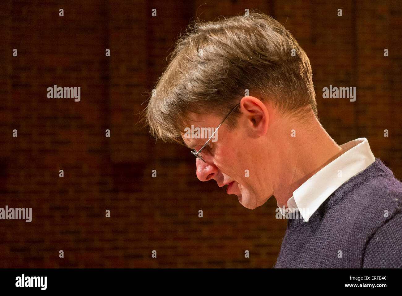 English tenor Ian Bostridge during sound checks for a concert at the ...