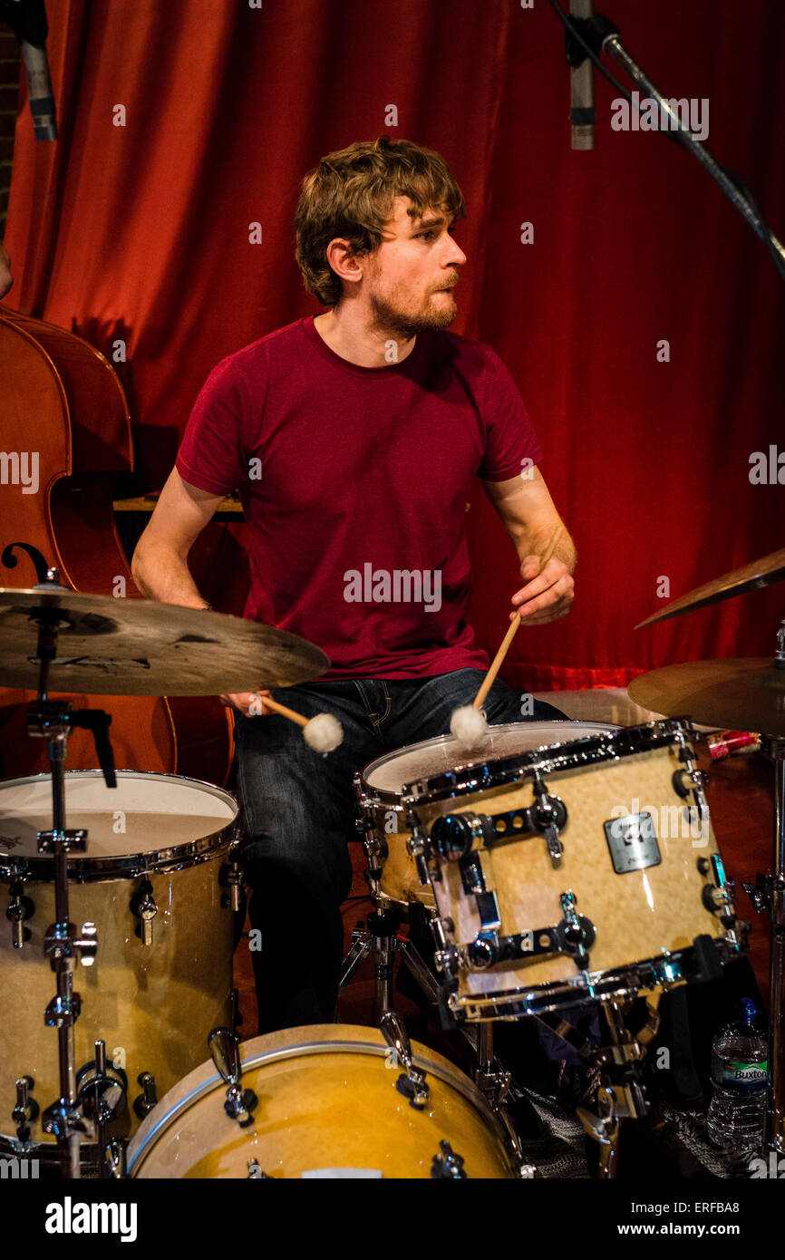 Drummer Jon Scott during sound checks at the Turner Sims Concert Hall ...