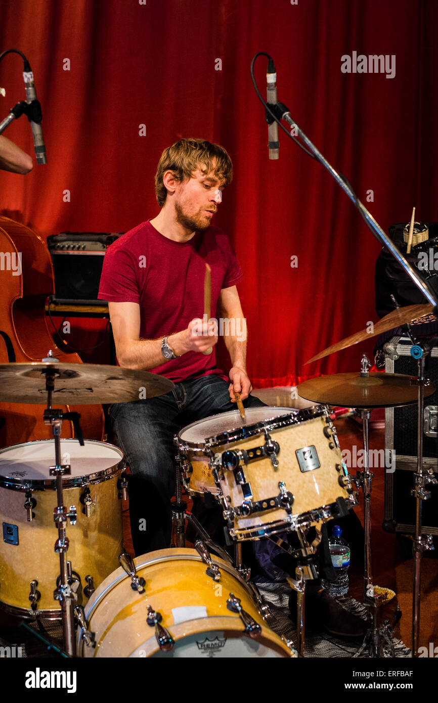 Drummer Jon Scott during sound checks at the Turner Sims Concert Hall ...