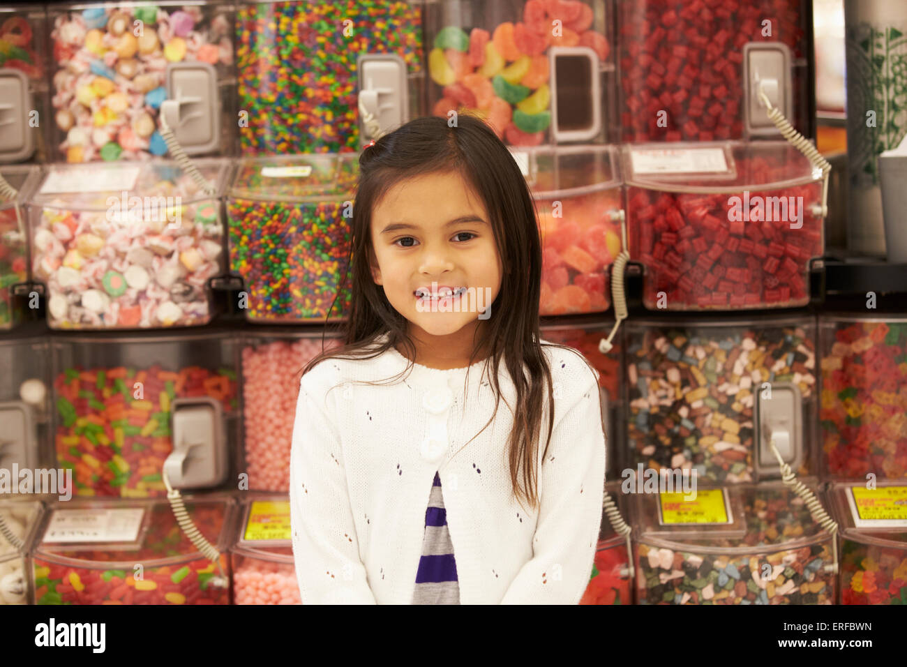 Girl At Candy Counter In Supermarket Stock Photo - Alamy