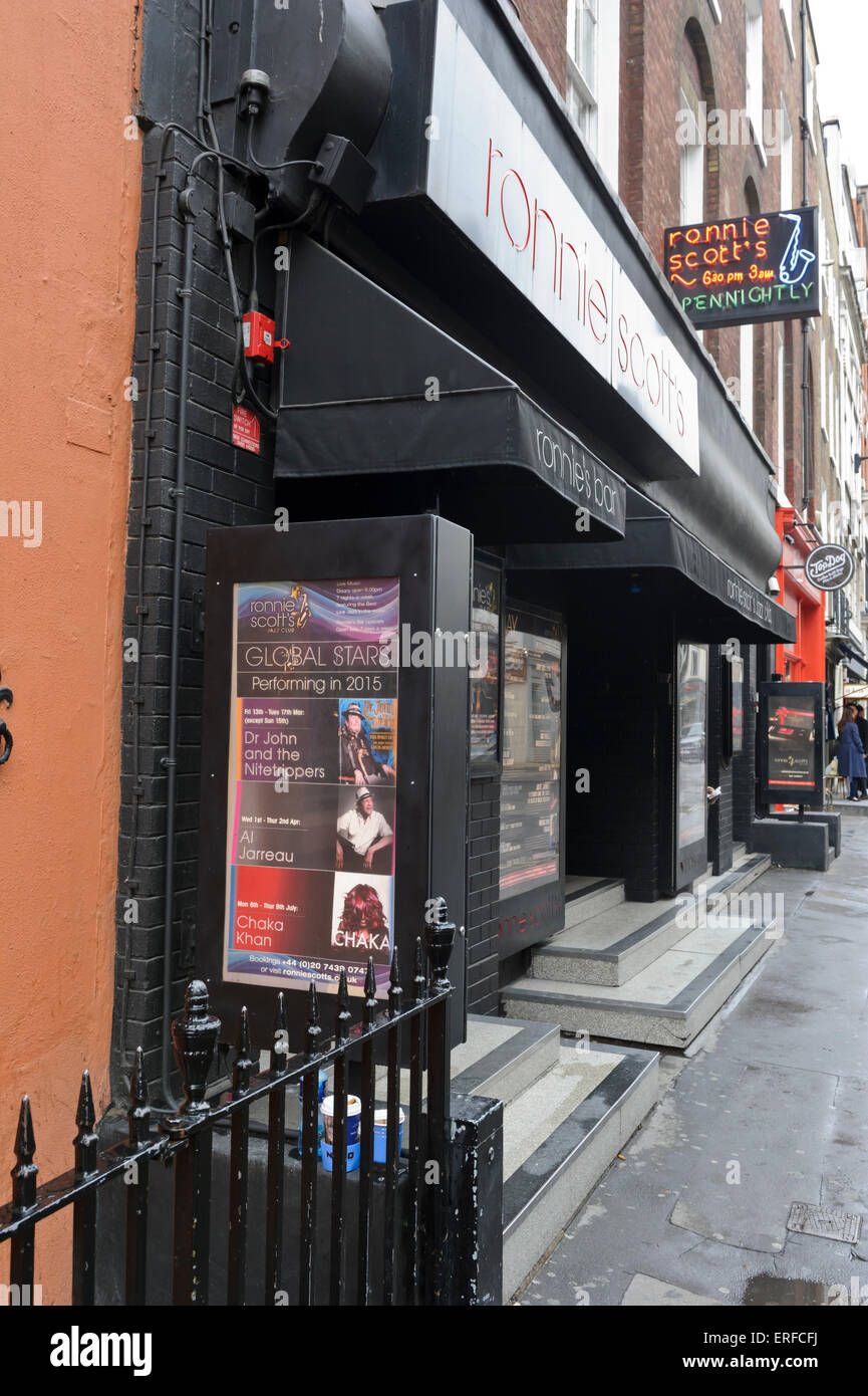 The famous Ronnie Scott's bar in Soho where top class jazz and blues musicians offend play ...