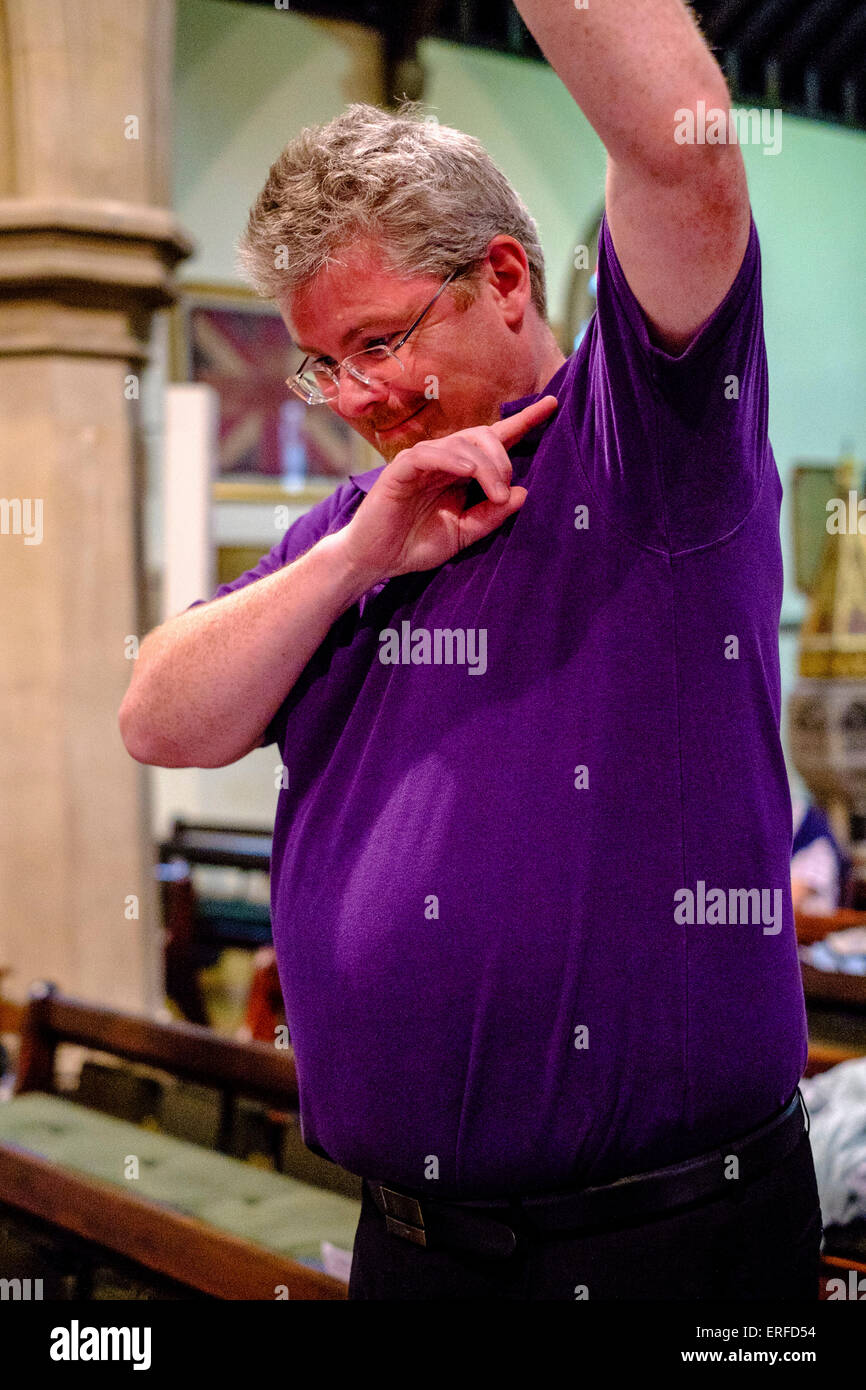 English conductor and baritone Gavin Carr during the rehearsals for the ...