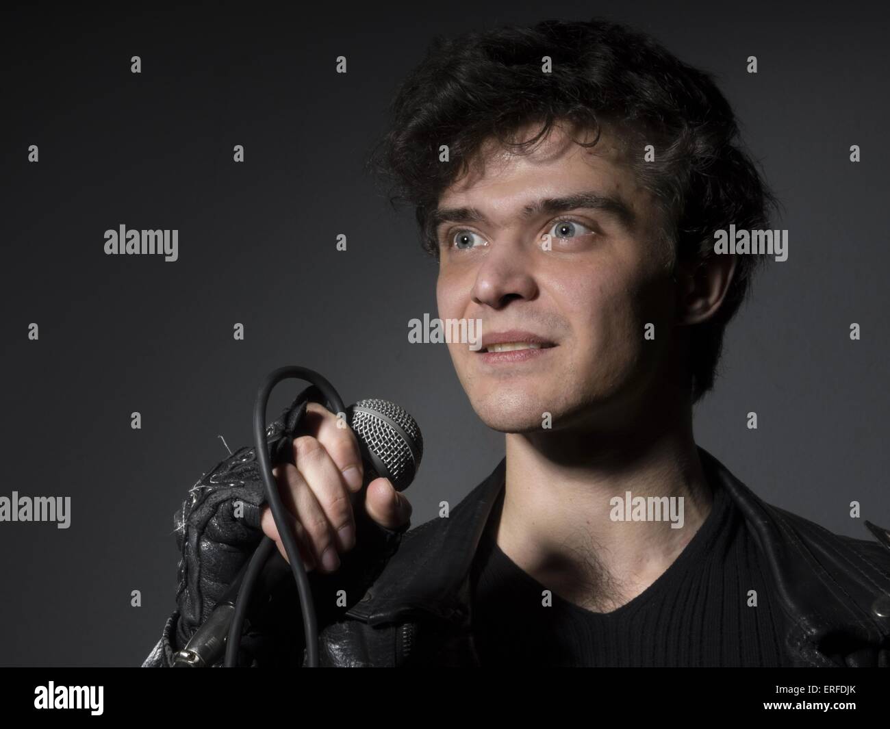 Feb. 21, 2014 - Rock singer screaming on the microphone © Igor ...