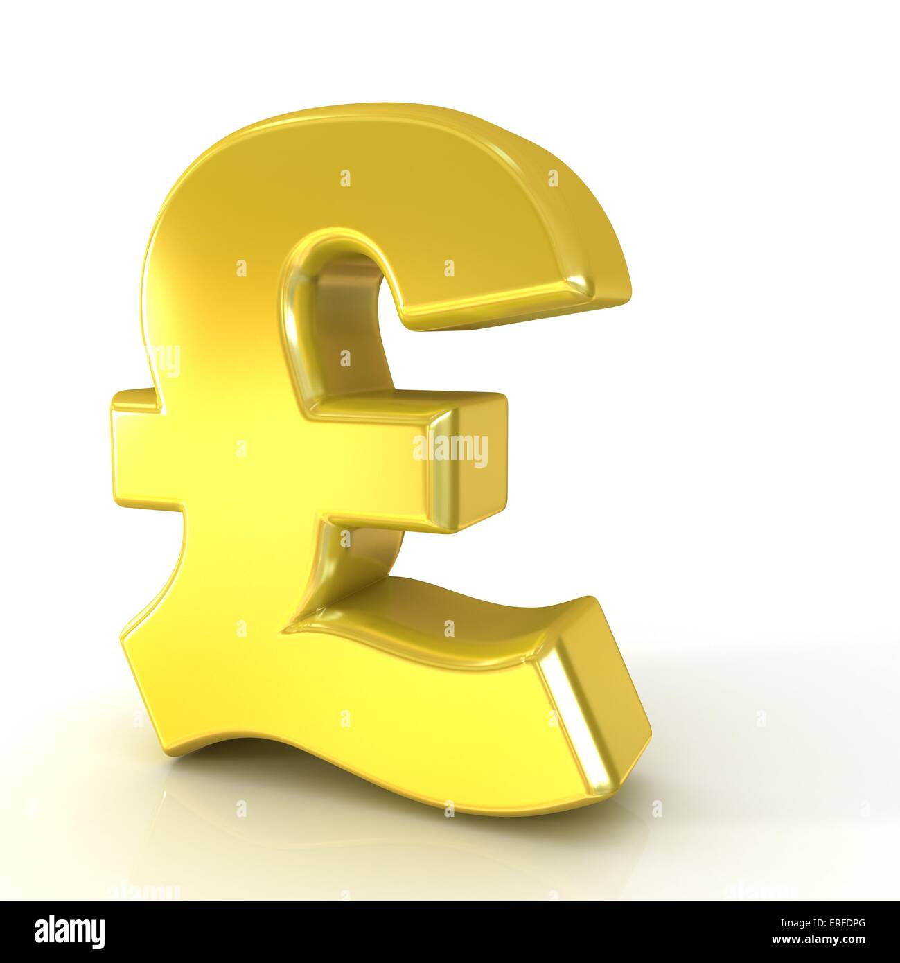 Pound 3d golden sign isolated on white background Stock Photo - Alamy