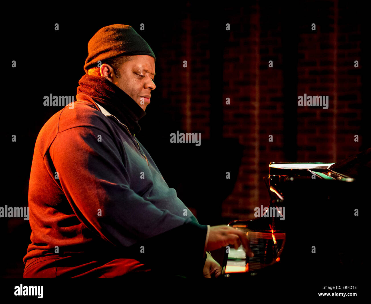 English jazz pianist and composer Julian Joseph during sound checks at ...