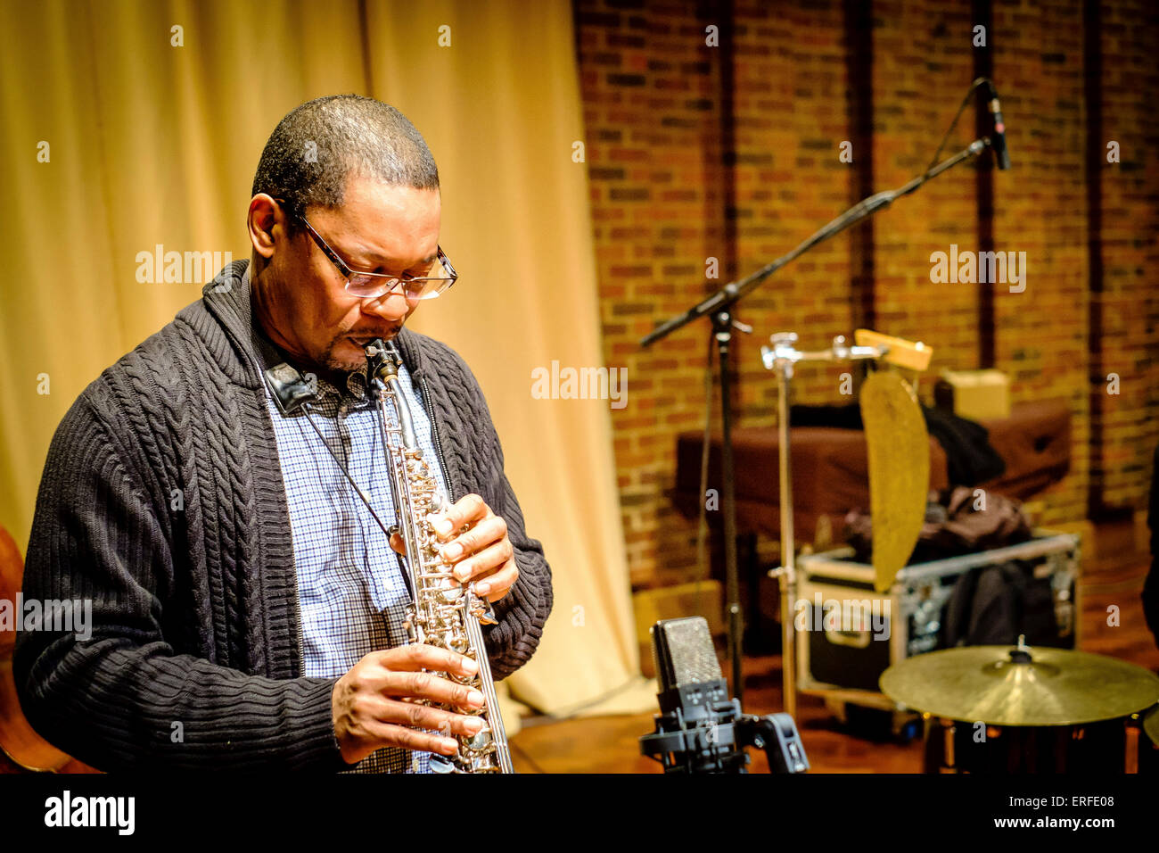 Ravi Coltrane (son of John Coltrane) playing alto during sound checks ...