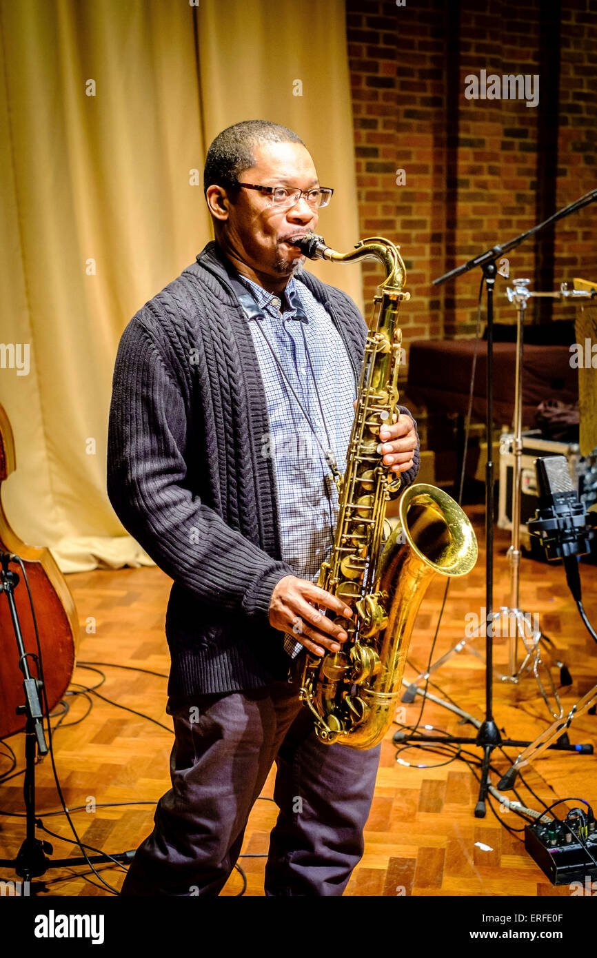 Ravi Coltrane (son of John Coltrane) playing tenor during sound checks ...