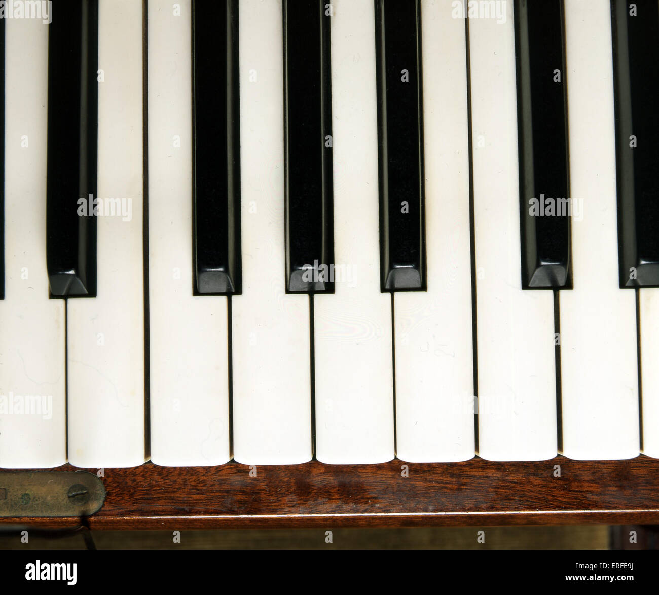 INST - KEYBOARD - piano - close view of keys Span of around an octave ...