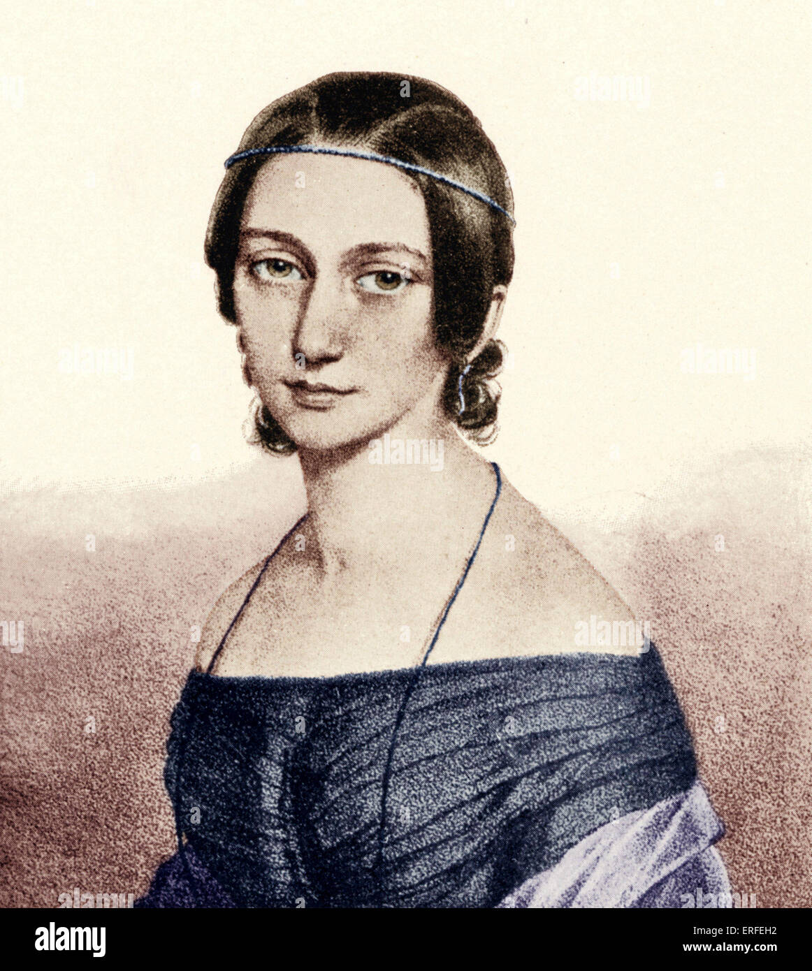 Young Clara SCHUMANN, while still Clara Wieck Vienna, c. March 1838. German pianist and composer ...