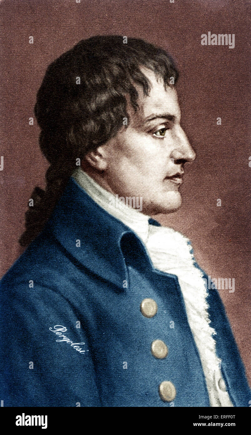 Giovanni Battista Pergolesi, profile portrait. Italian composer, 1710 ...