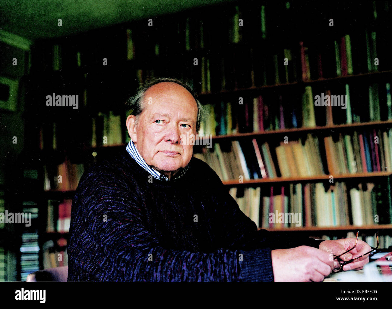 Alun Hoddinott, 75th Birthday photo at desk. British composer, b.1929 ...