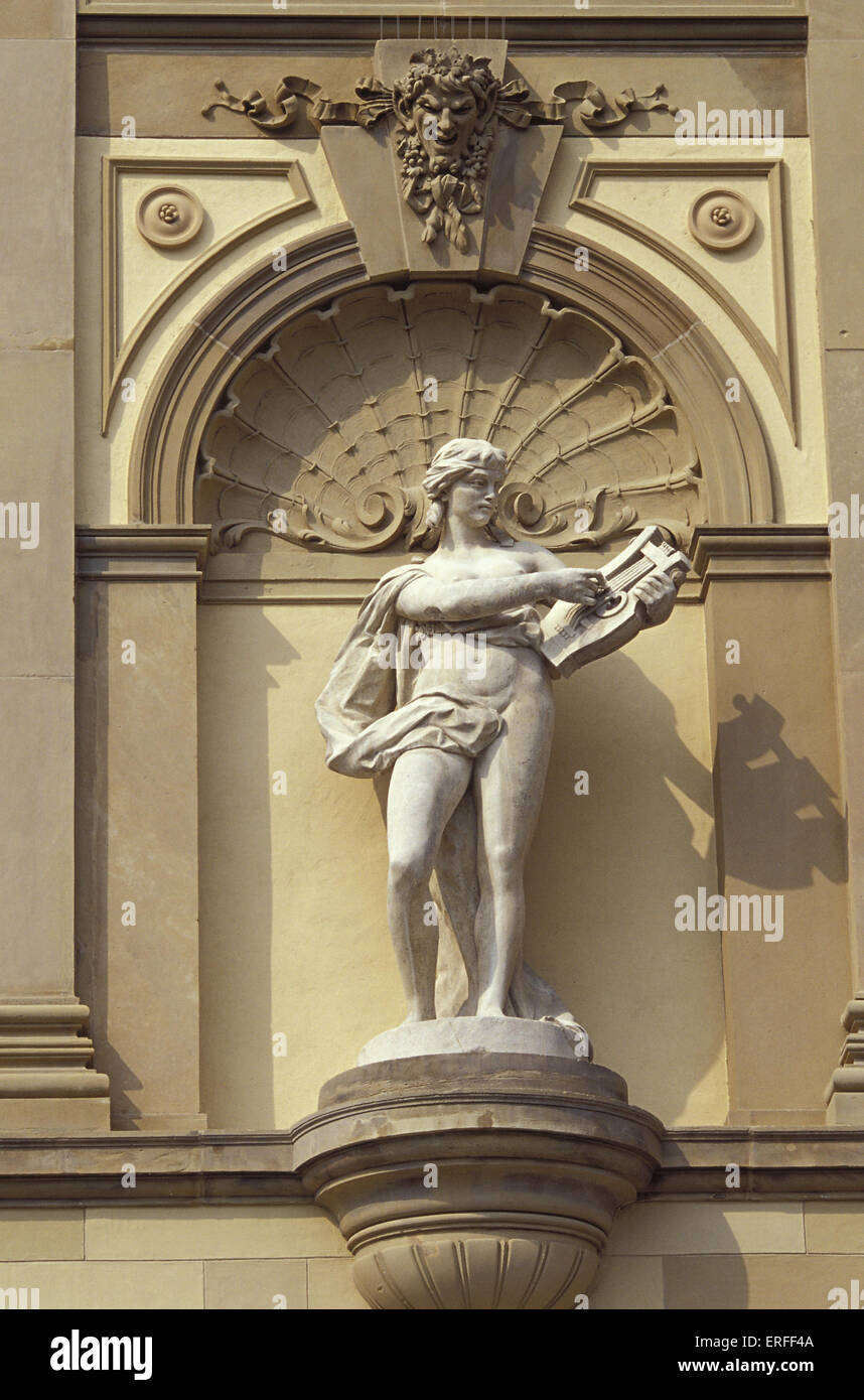 Neo-classical statue of lyre player. stone carving Stock Photo - Alamy