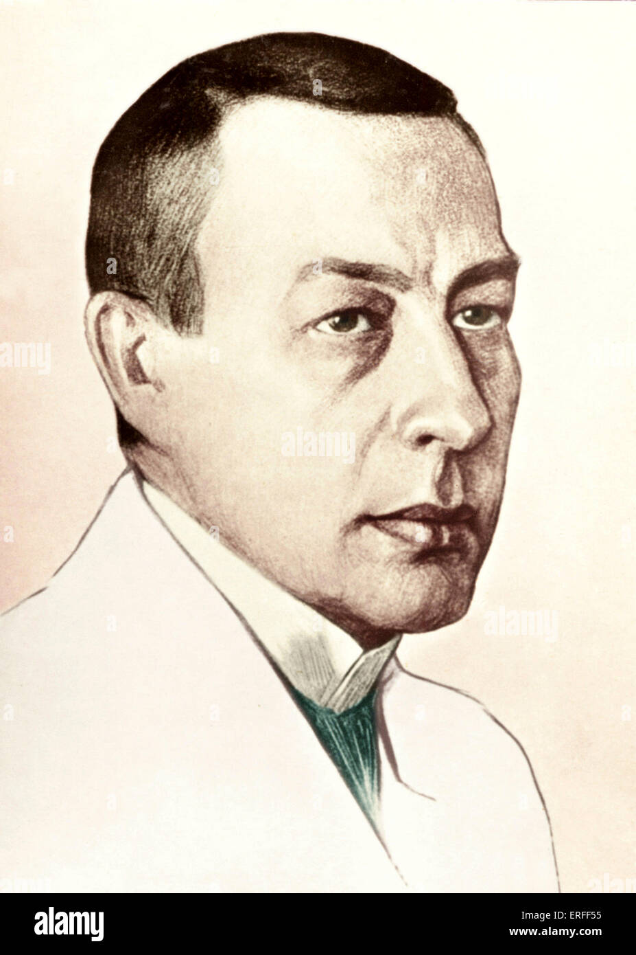 Sergei Rachmaninov portrait Russian pianist and composer (1873-1943 ...