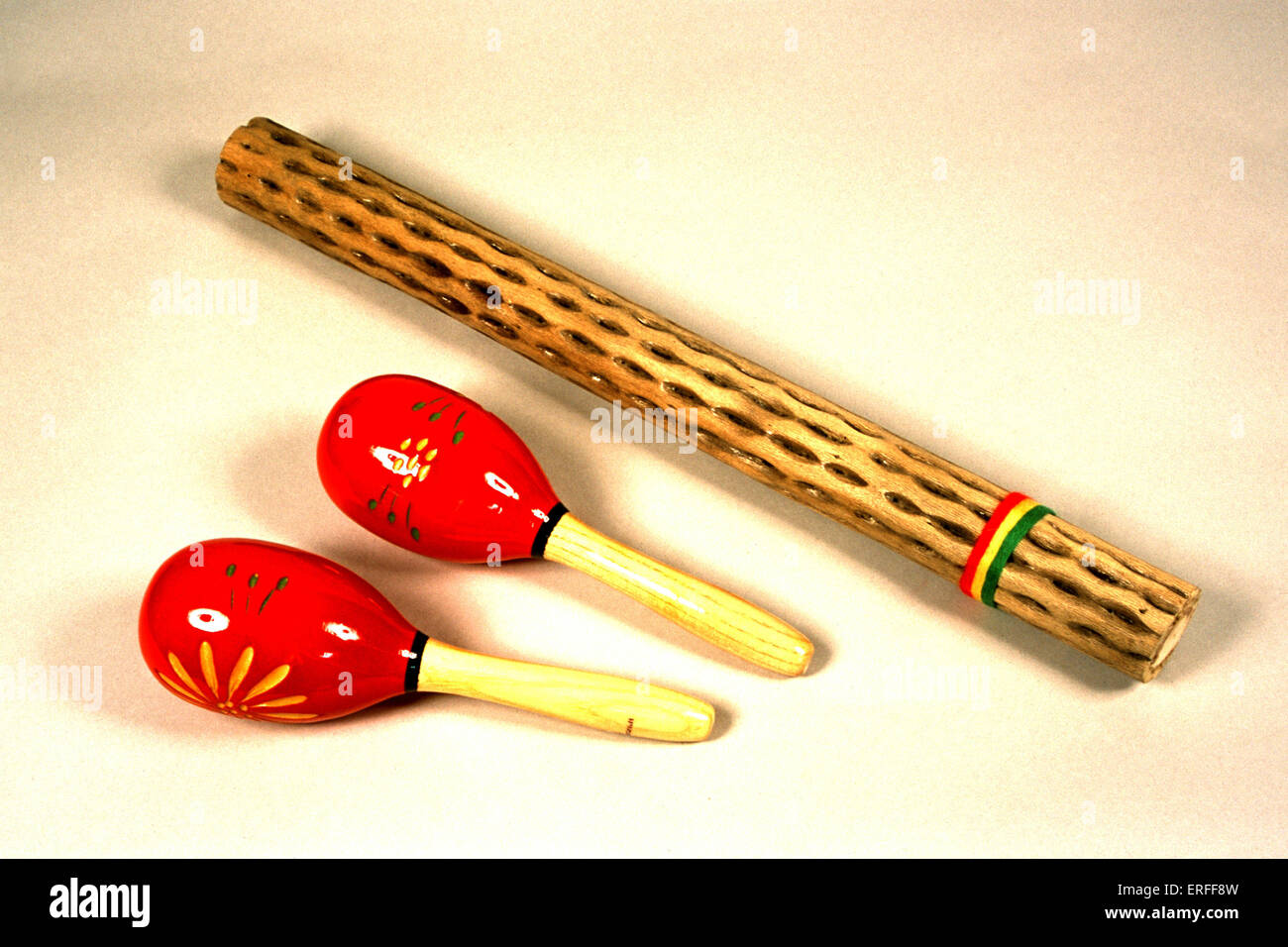 Small percussion - maracas and rainstick Stock Photo - Alamy
