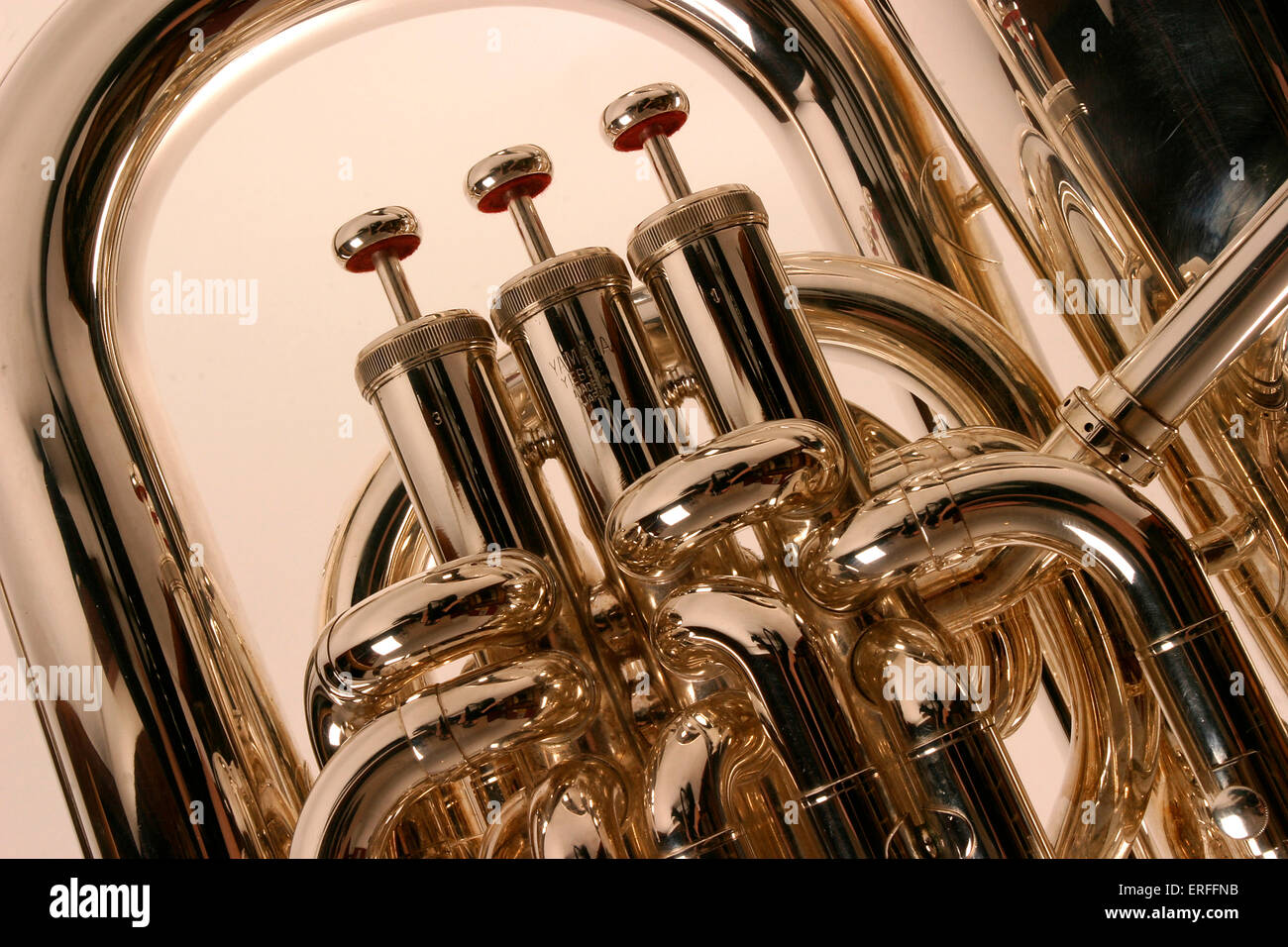 Tuba - close-up of valves and tubing by Yamaha Stock Photo - Alamy