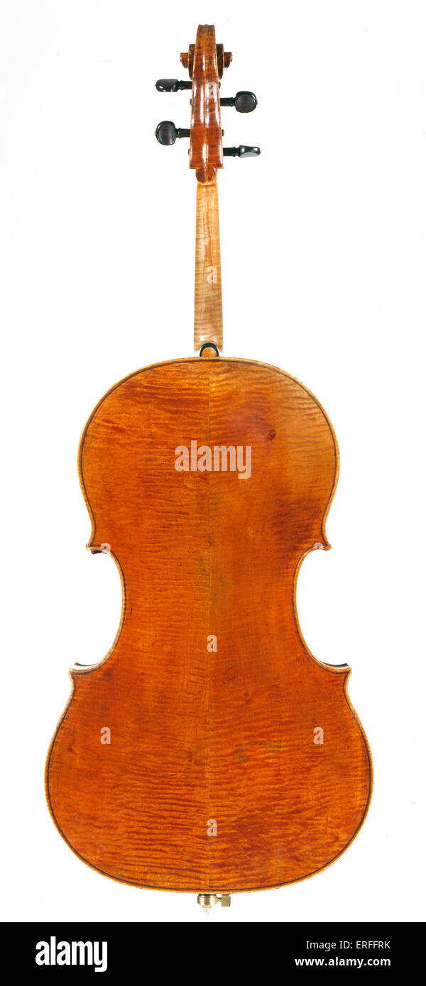 Cello by Francesco Ruggieri, Cremona 1695. Back. Credit: Clarissa Bruce ...