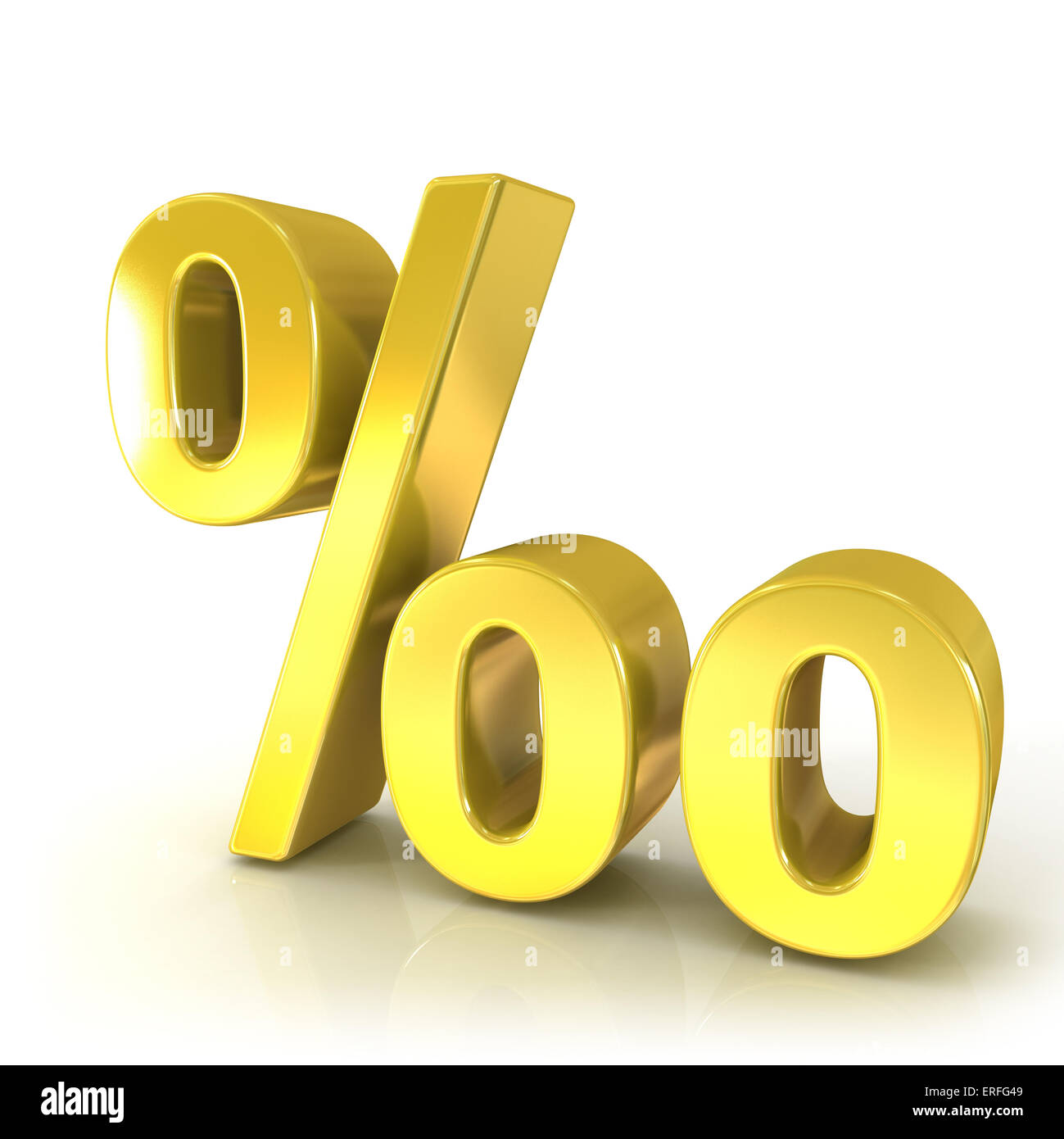 Permil 3d golden sign isolated on white background Stock Photo - Alamy