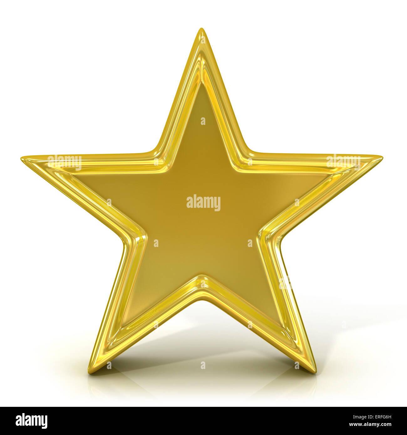 Single old gold star. 3D render isolated on white background Stock ...