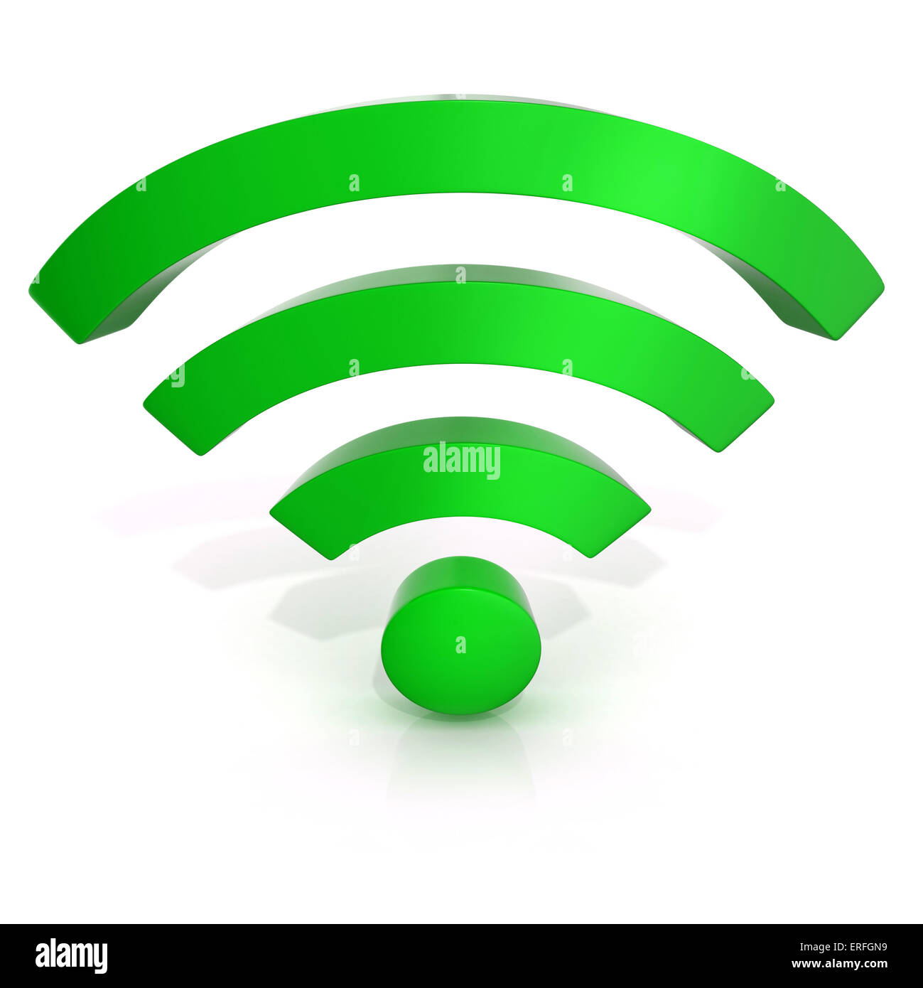 Wireless network symbol, 3d render isolated. Front view Stock Photo - Alamy