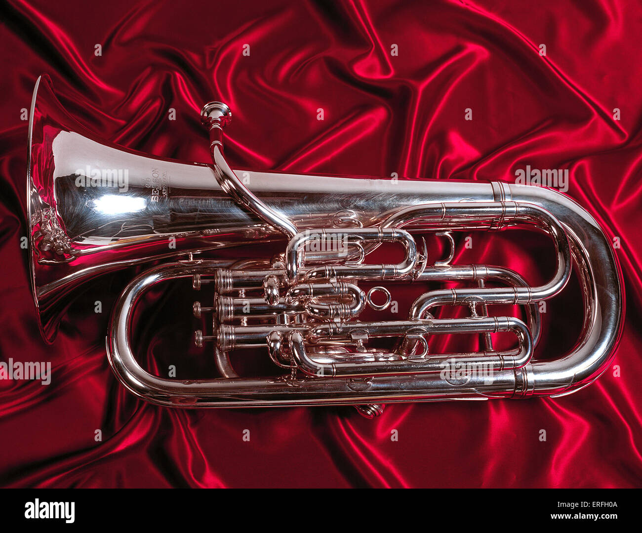 INSTRUMENTS (Brass) - EUPHONIUM on red velvet Stock Photo - Alamy