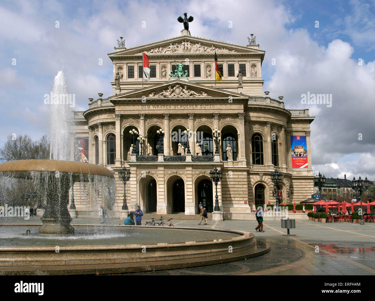 Stuttgart Liederhalle - exterior view of the concert hall with fountain ...