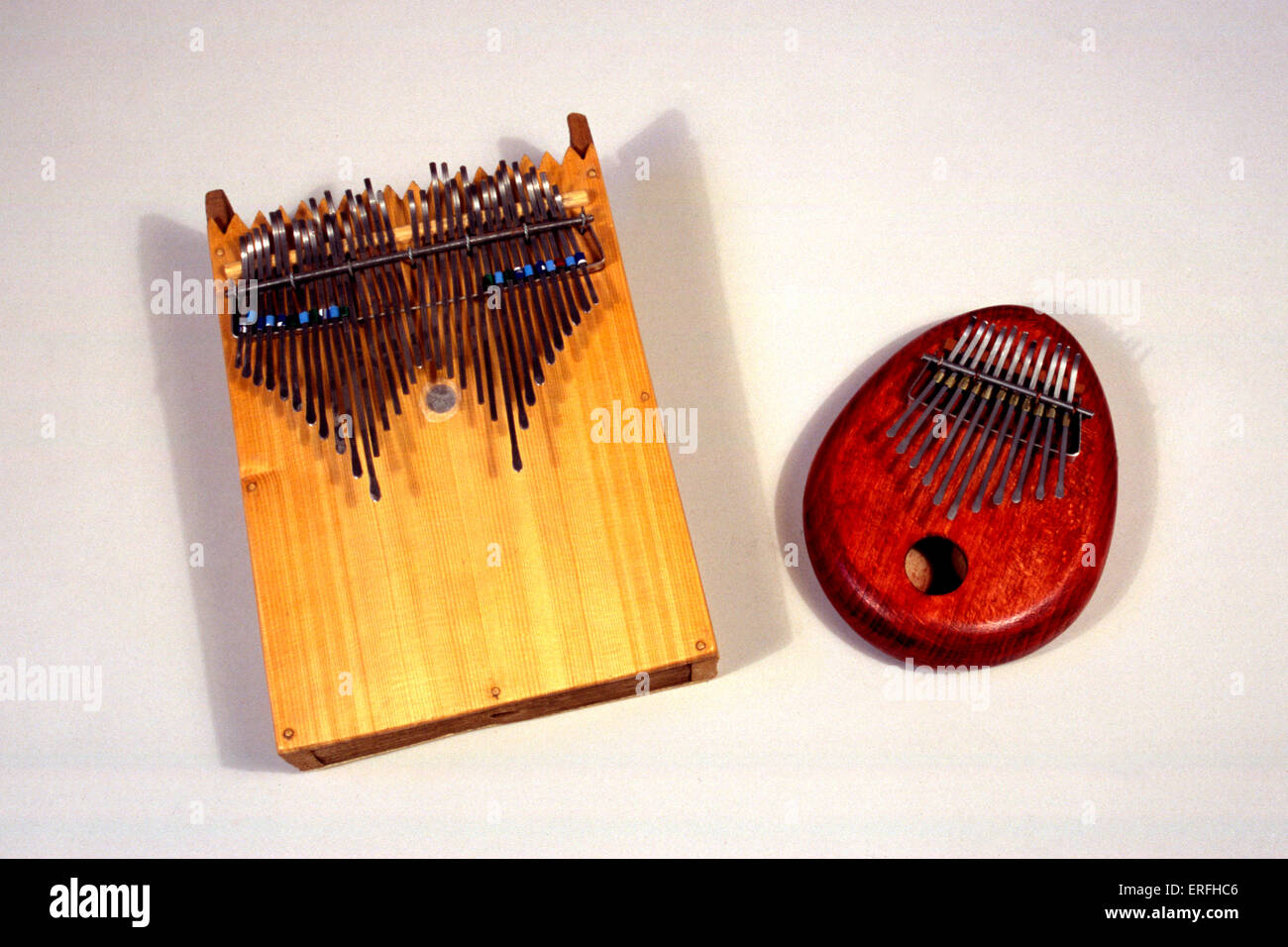 Sanzas - African (Cameroon) musical instruments with a wooden board and ...