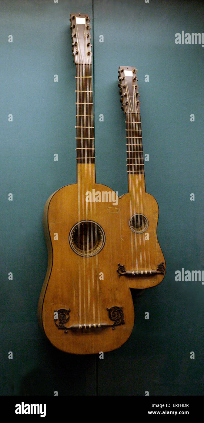 Double guitar made by Nicholas Alexandre Voboam, in Paris, France, 1690 Stock Photo - Alamy