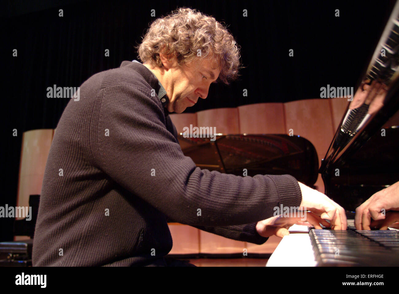 Pascal Rogé at the piano rehearsing at the Queen Elizabeth Hall 23 ...
