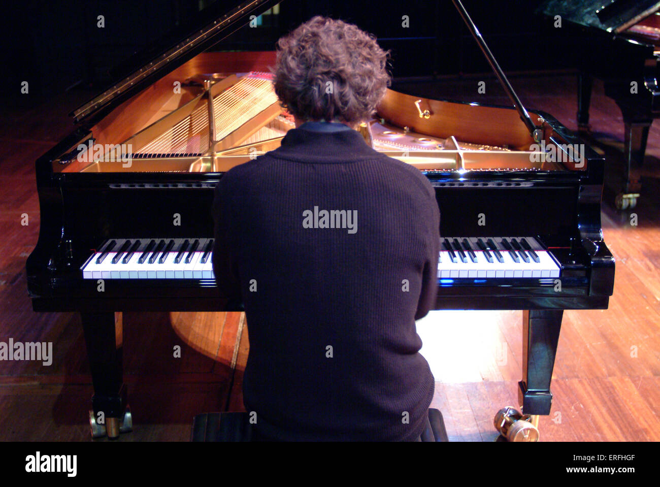 Pascal Rogé at the piano rehearsing at the Queen Elizabeth Hall 23 ...