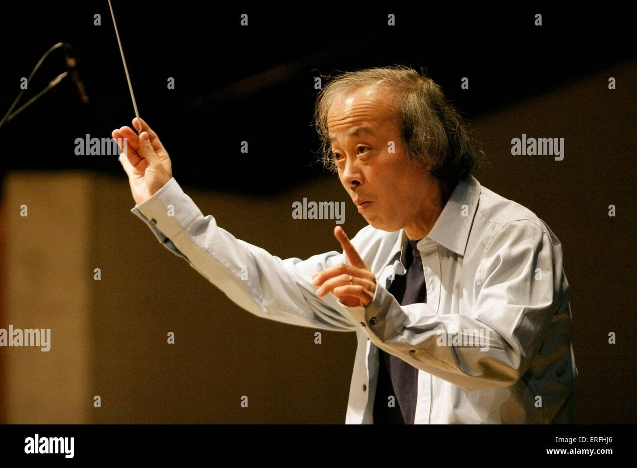 Tadaaki Otaka - portrait of the Japanese conductor conducting. b. 1947 ...