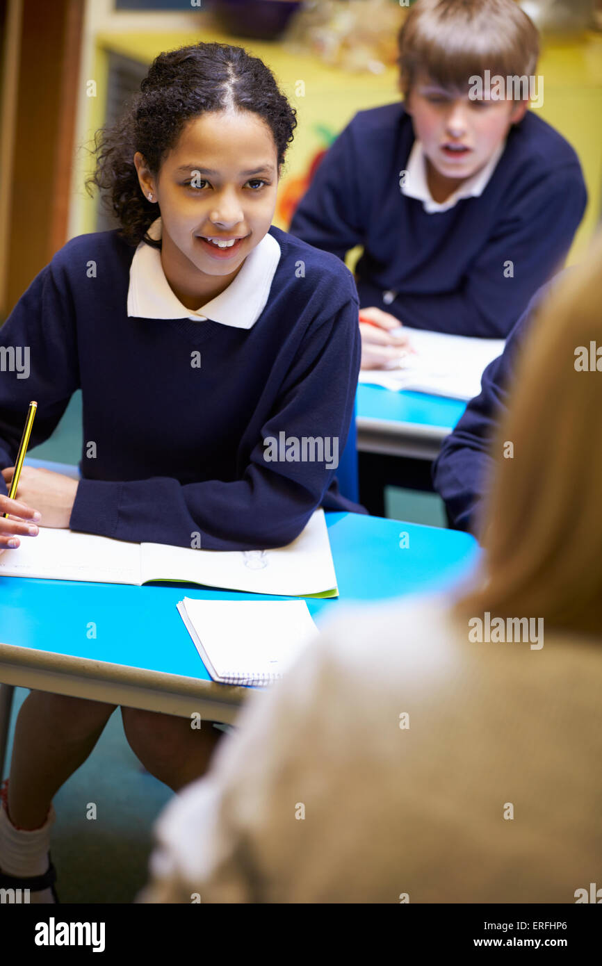 Teacher Teaching Lesson To Elementary School Pupils Stock Photo - Alamy