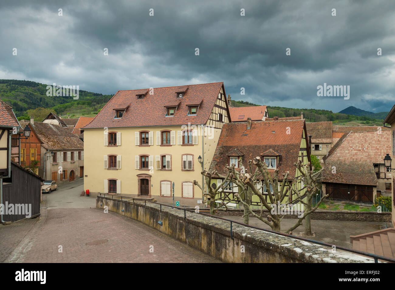 Stormy spring afternoon in Hunawihr, Alsace, France Stock Photo - Alamy