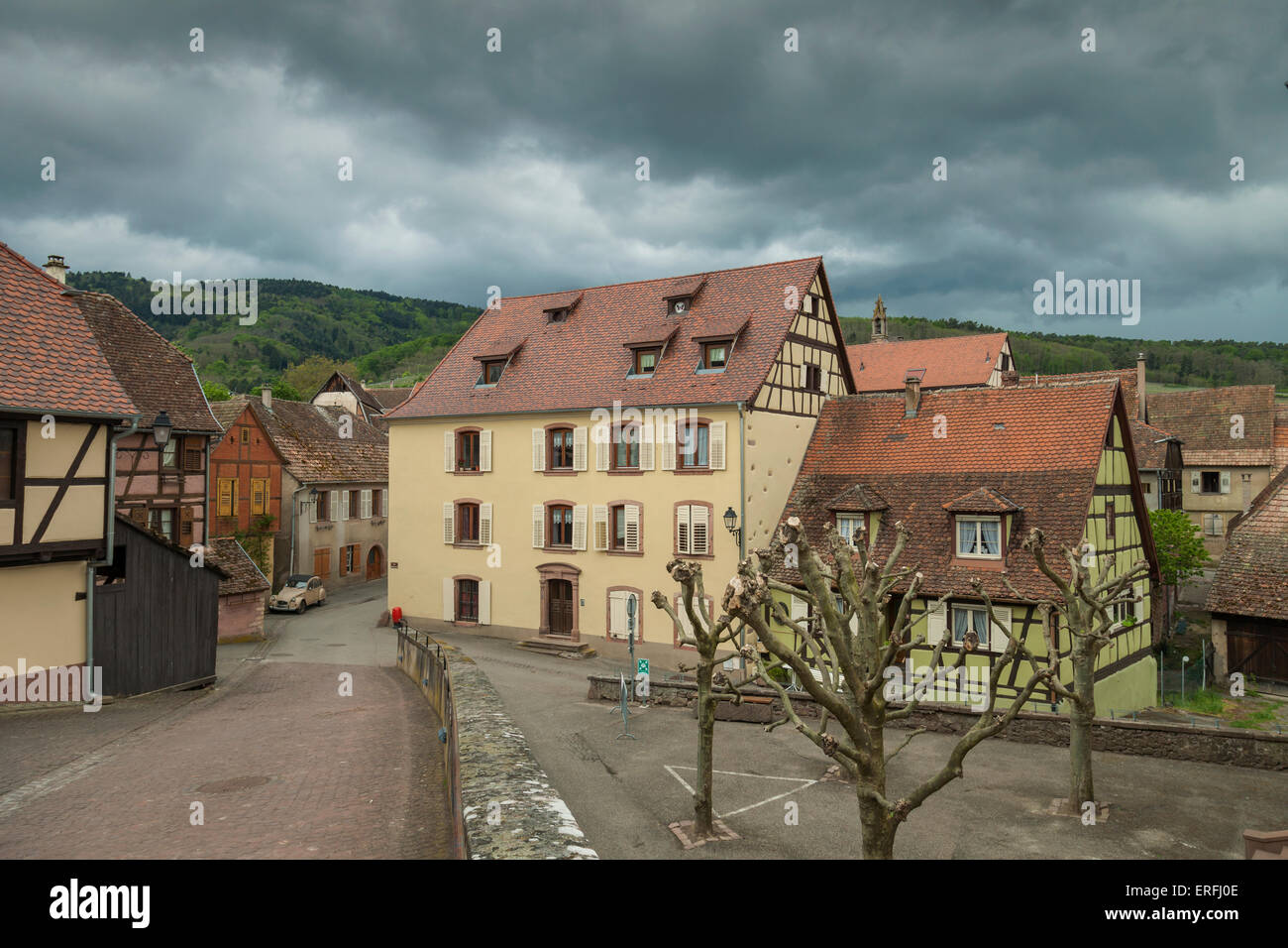 Stormy spring afternoon in Hunawihr, Alsace, France Stock Photo - Alamy