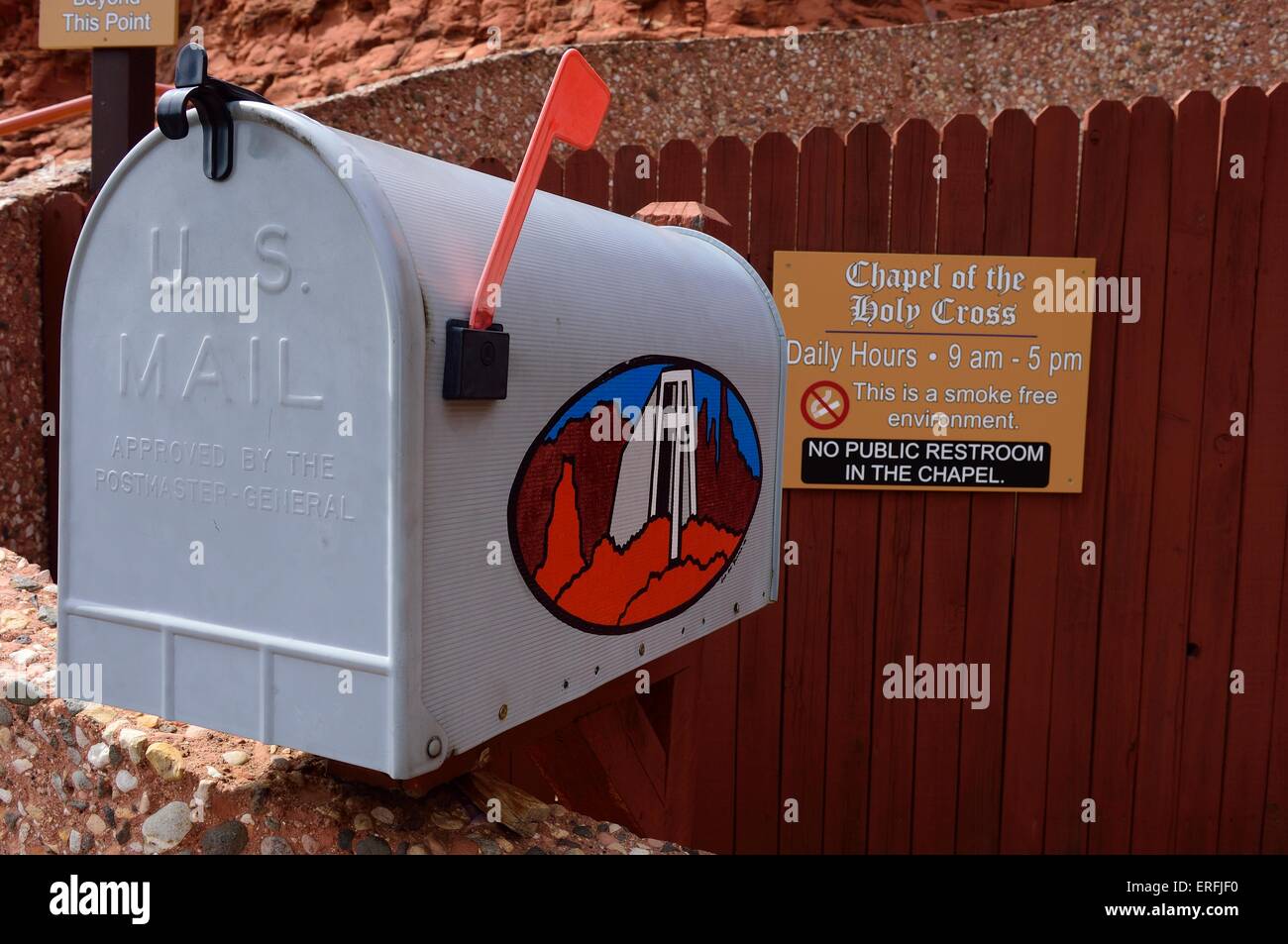 Mail box. Chapel of the Holy Cross. Sedona. Arizona. USA Stock Photo ...