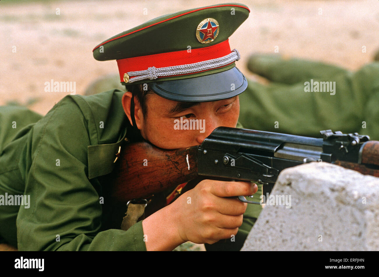 Peoples Liberation Army officers in weapons training at Shijiazhuang ...