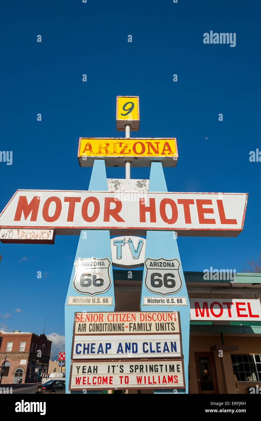 Motor Hotel. Route 66. Williams. Arizona. USA Stock Photo - Alamy