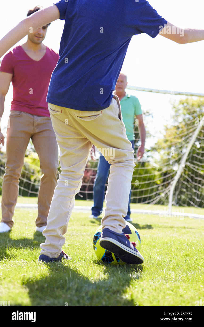 Multi generation family playing soccer hi-res stock photography and ...