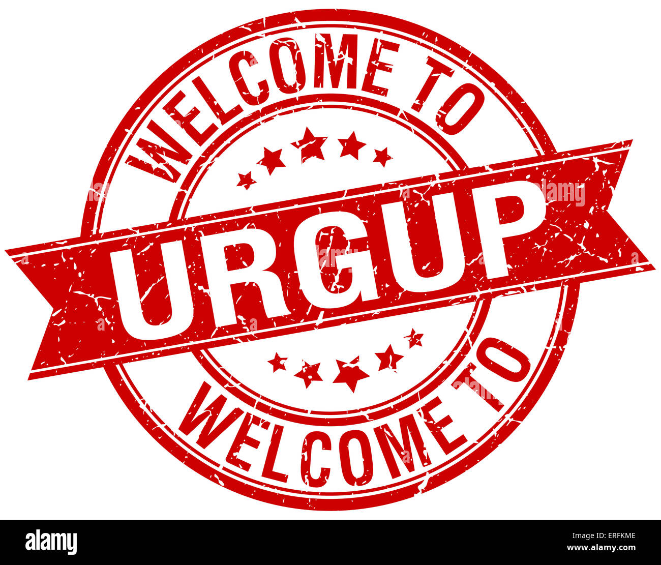 welcome to Urgup red round ribbon stamp Stock Photo - Alamy