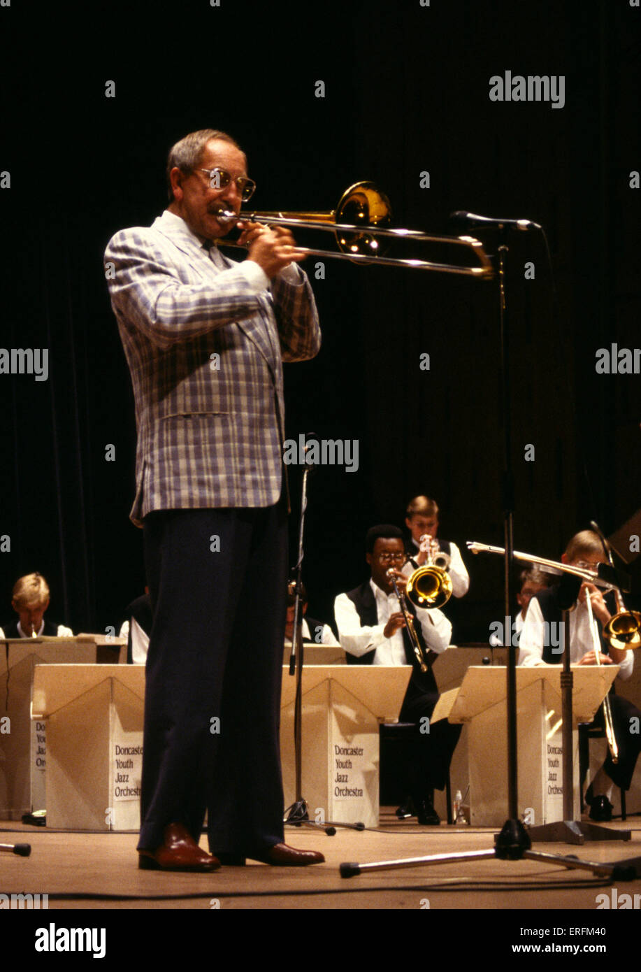 Don Lusher - portrait of the British jazz trombonist performing at the ...
