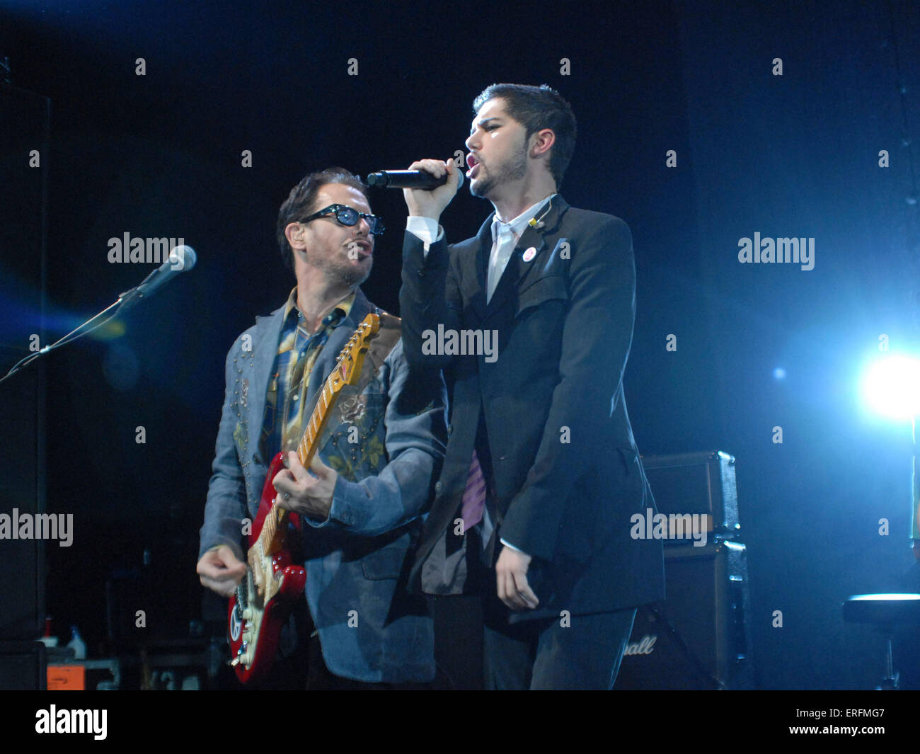 INXS with lead singer J.D. Fortune performing at the Shepereds Bush ...