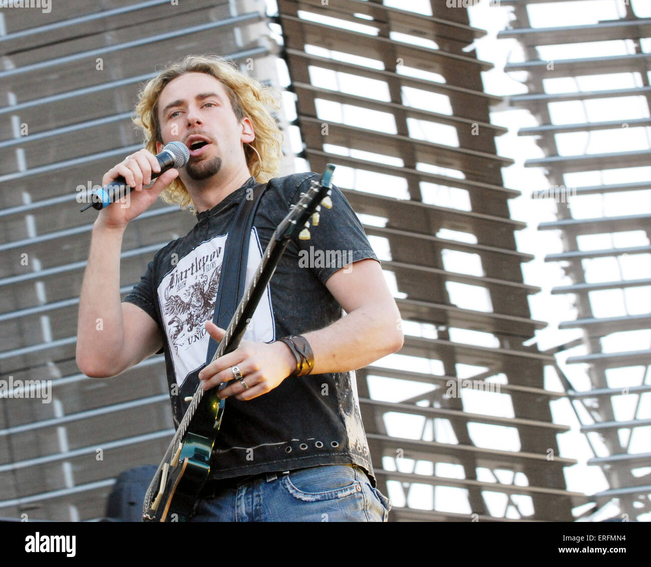 Chad Kroeger with Nickelback performing in Milton Keynes Boll, UK, 10 ...