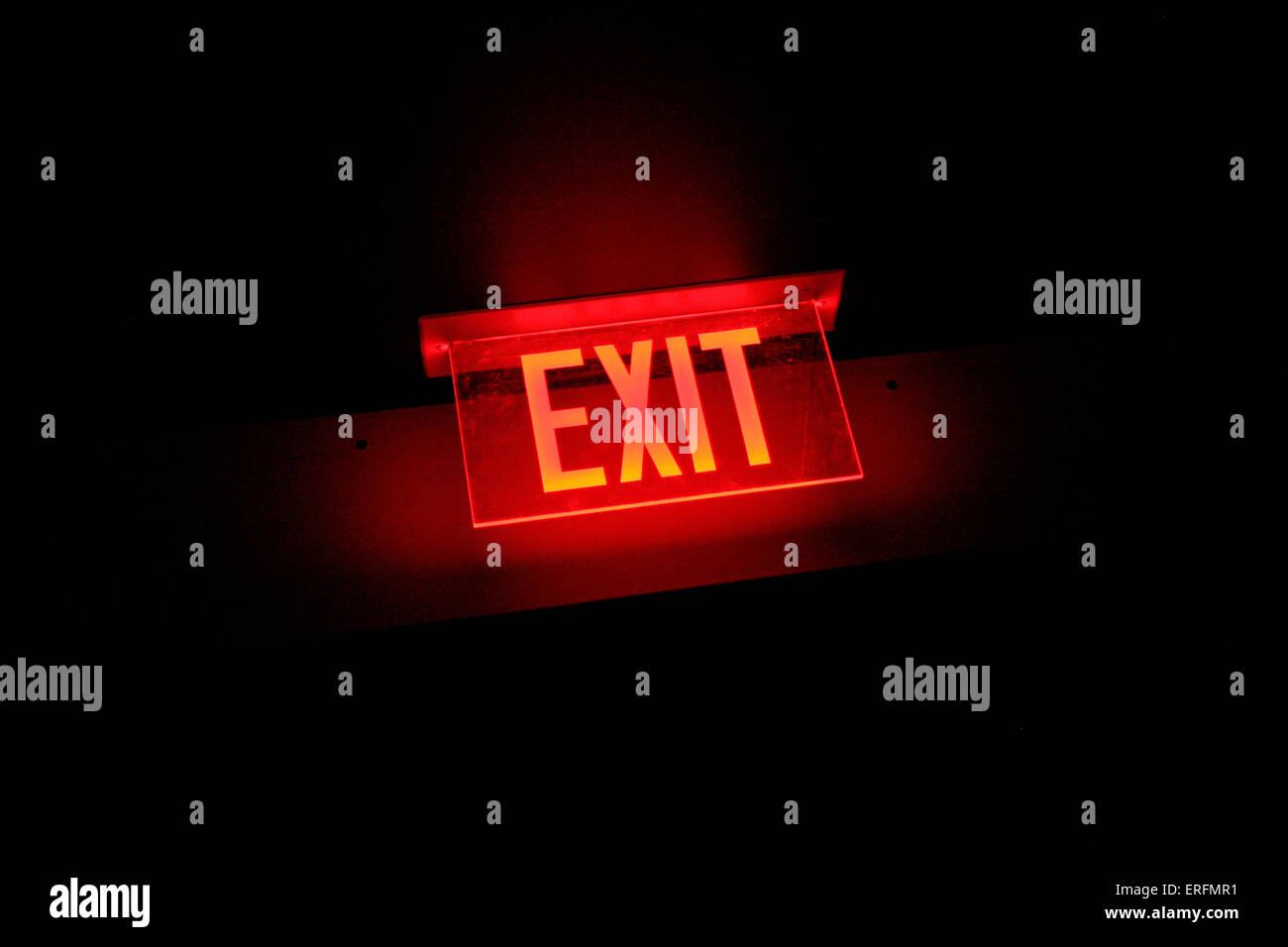 Exit sign in a theatre or concert hall Stock Photo - Alamy