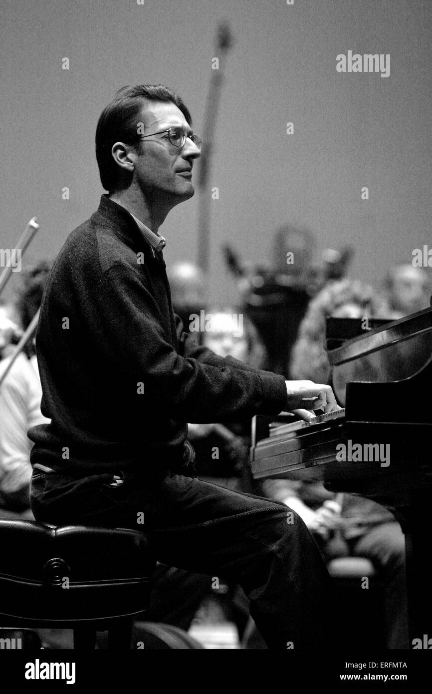 Llyr Williams - portrait of the Welsh concert pianist performing. LW: b ...
