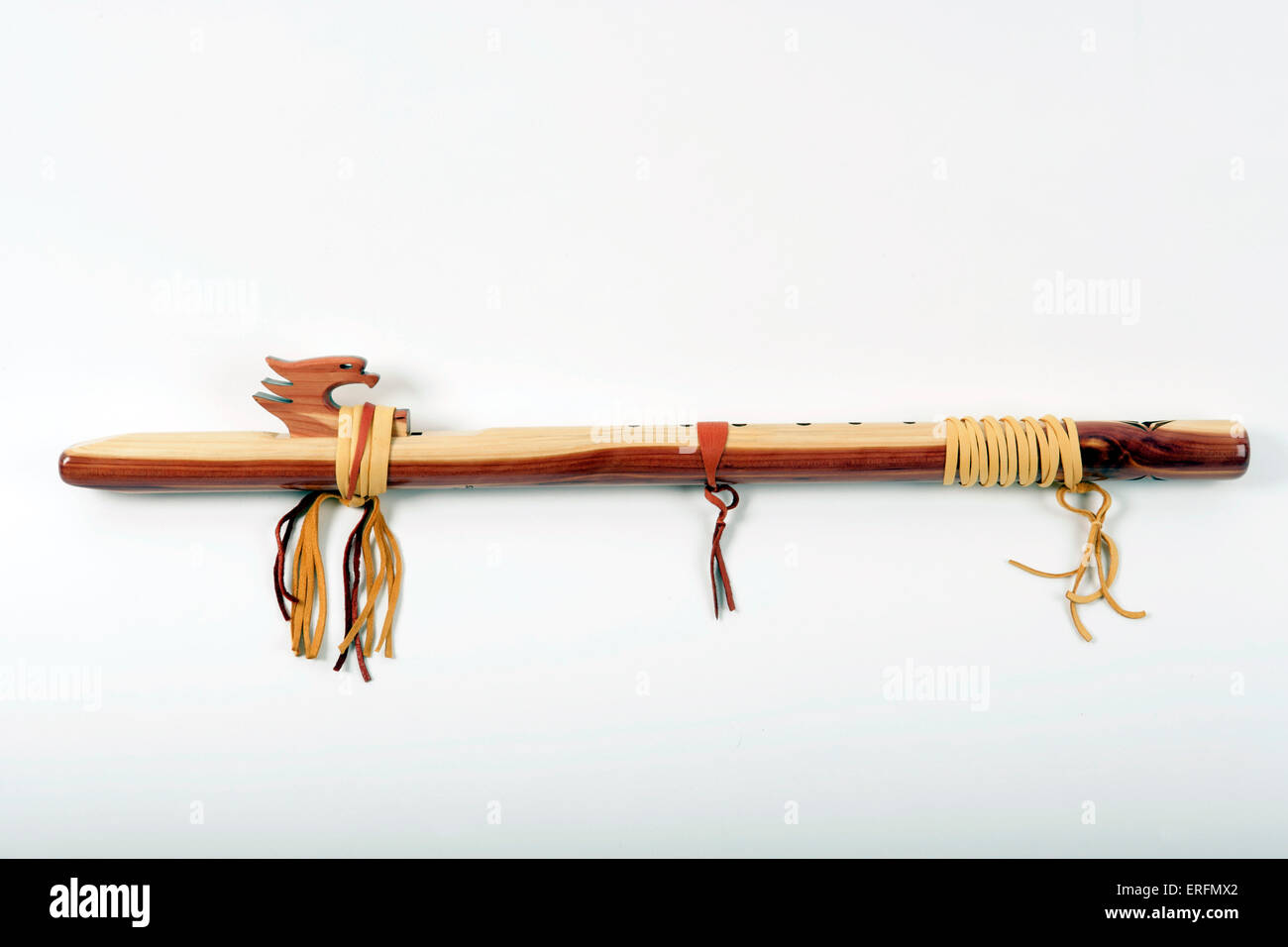 Red Indian wooden flute - made by high spirits with a carved eagle ...