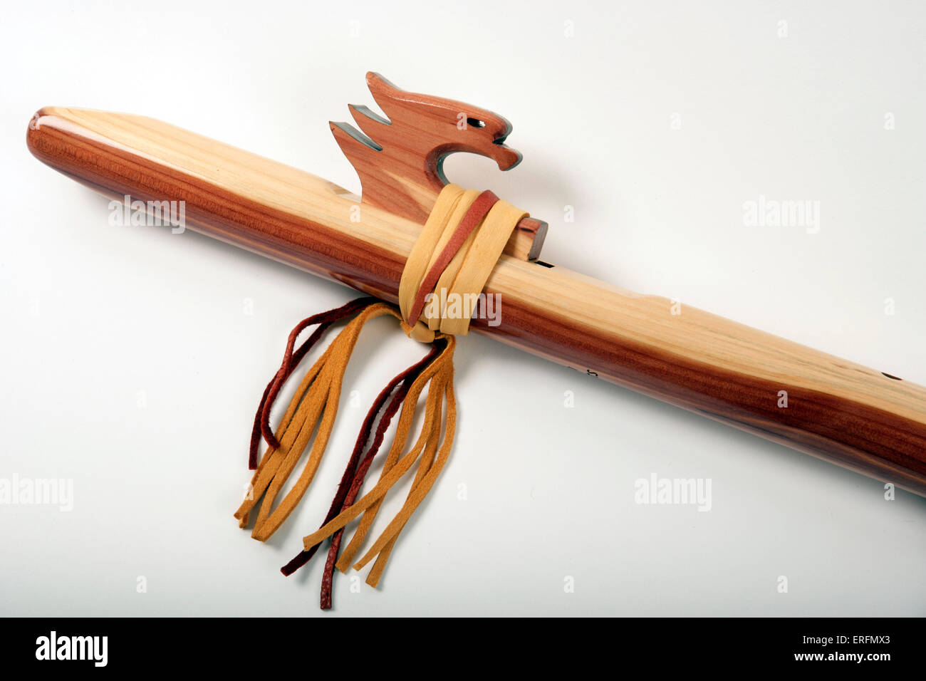 Red Indian wooden flute - made by high spirits with a carved eagle ...