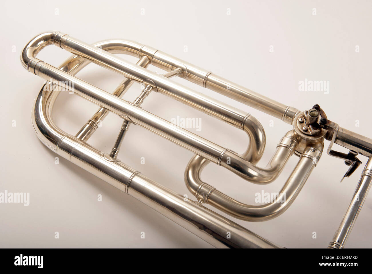 Bass Trombone - with silver finish. Detail Stock Photo - Alamy