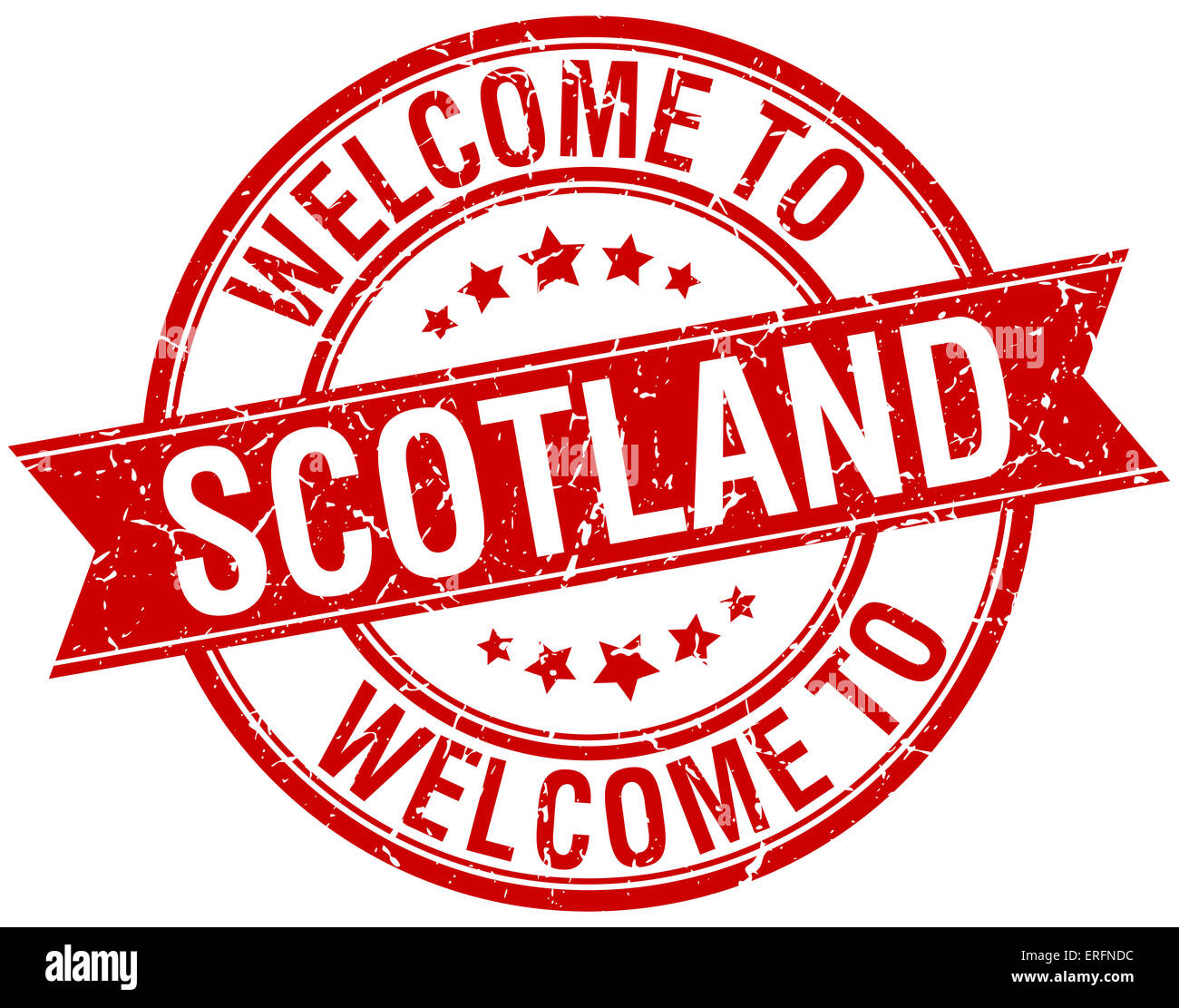 welcome to Scotland red round ribbon stamp Stock Photo - Alamy