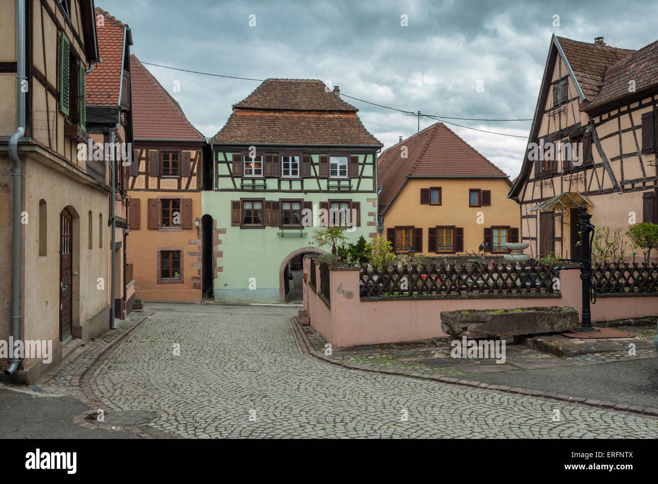Stormy spring afternoon in Hunawihr, Alsace, France Stock Photo - Alamy