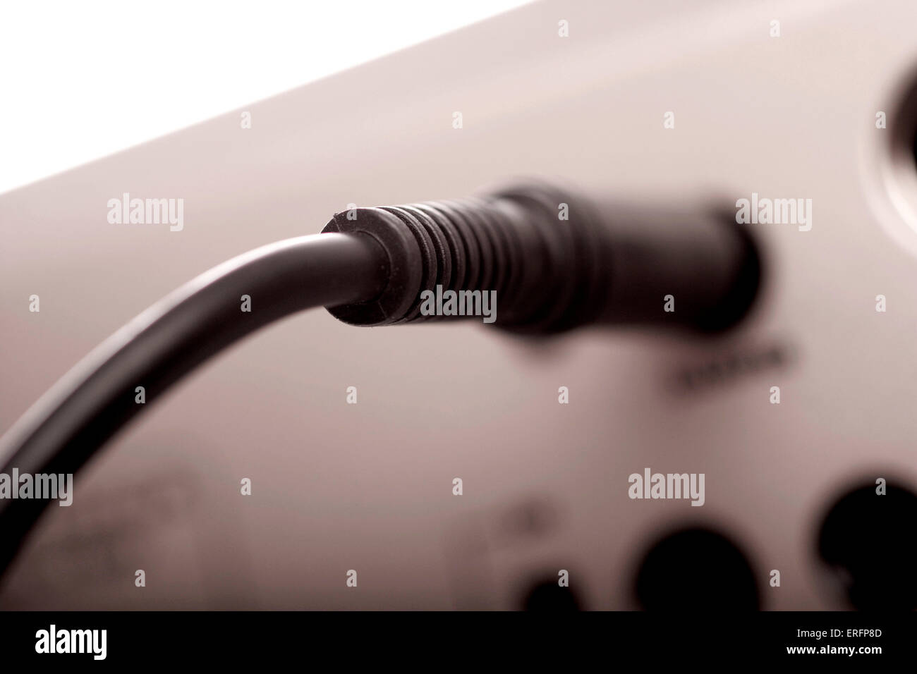 Keyboard - showing the jack and cable Stock Photo - Alamy